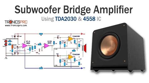TDA2030 Subwoofer Amplifier Circuit With 4558 IC TRONICSpro