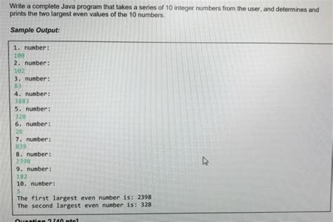 Solved Write A Complete Java Program That Takes A Series Of