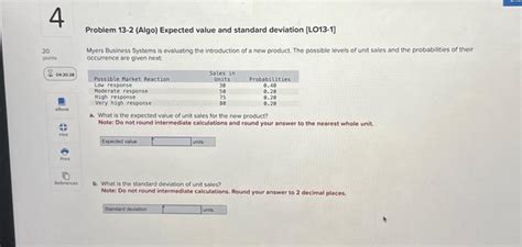 solved problem 13 2 algo expected value and standard