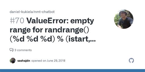 valueerror empty range for randrange d d d istart istop