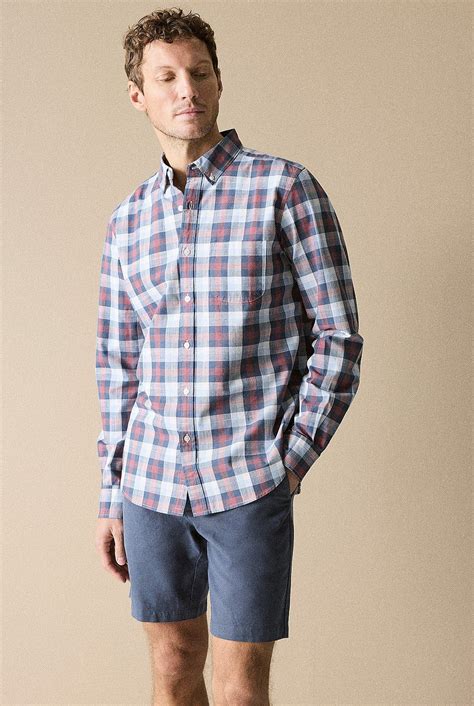 White Regular Fit Yarn Dyed Cotton Check Shirt Shirts Outlet
