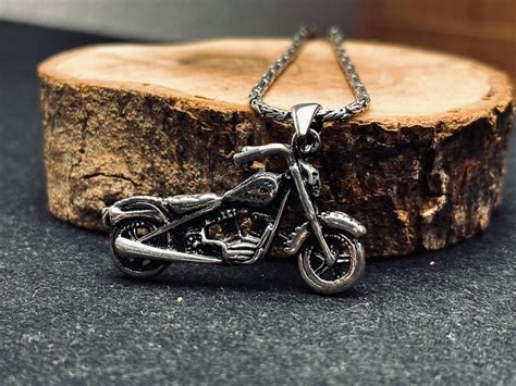 Motorcycle Necklace Sterling Silver Infinity Pendant Biker Jewelry