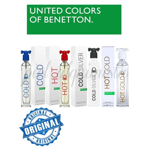 Authentic Benetton Hot Cold Gold Silver 100ml Edt Perfume Shopee