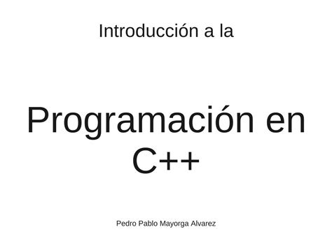 Pdf De Programación Introducción A La Programación En C