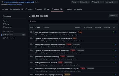 Enable Dependabot · Issue 80 · Qchateauconan Center Bot · Github