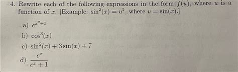 solved rewrite each of the following expressions in the form