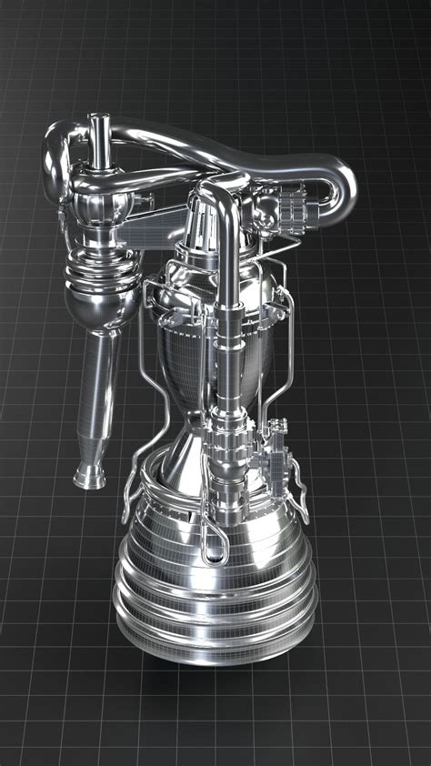 Merlin Rocket Engine 1c 3d Model 65 Ma Obj Fbx Free3d