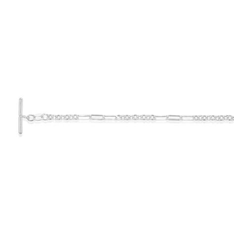 Sterling Silver Fancy T Bar Clasp 19cm Bracelet Shiels Jewellers