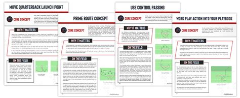 Passing Game Cheat Sheets Football Tutorials