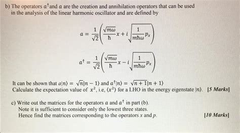 solved b the operators a† and a are the creation and