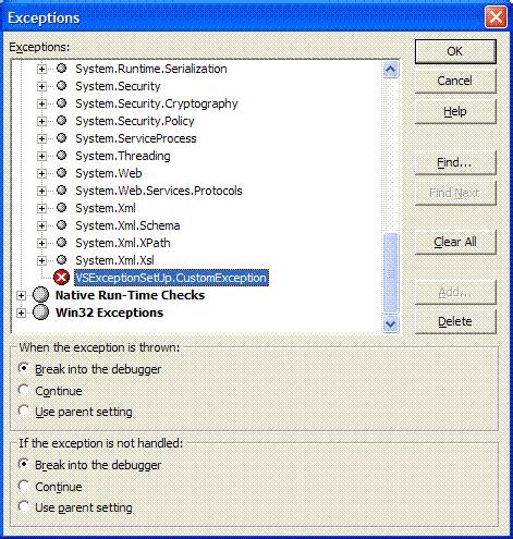 Visual Studio Exception SetUp CodeProject