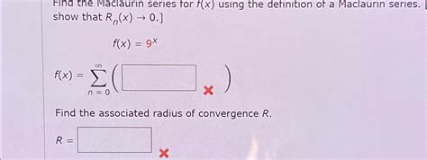 solved find the maclaurin series for f x ﻿using the