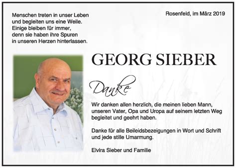Traueranzeigen Von Georg Sieber Schwarzwälder Bote Trauer