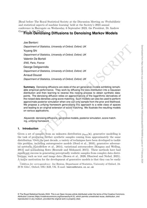 Pdf From Denoising Diffusions To Denoising Markov Models