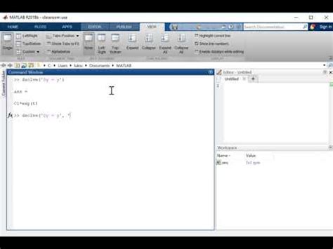 Solving ODEs With Dsolve In MATLAB YouTube