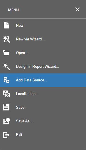 Data Source Wizard Popup Net Reporting Tools Devexpress Documentation