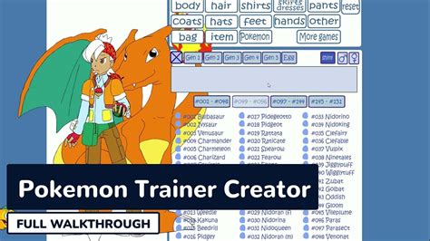 Pokemon Trainer Creator Full Gameplay Walkthrough YouTube
