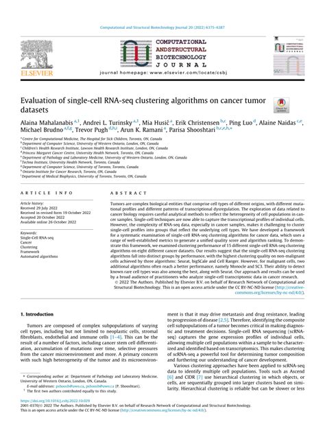 pdf evaluation of single cell rna seq clustering algorithms on cancer