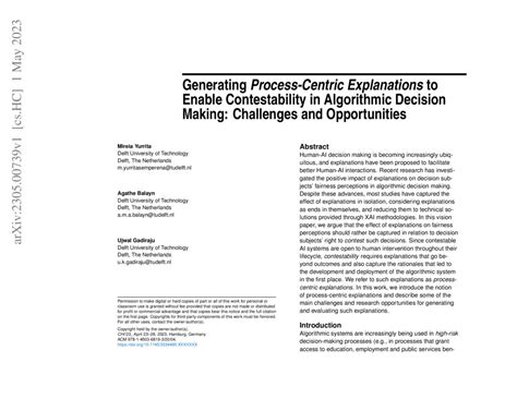 Generating Process Centric Explanations To Enable Contestability In