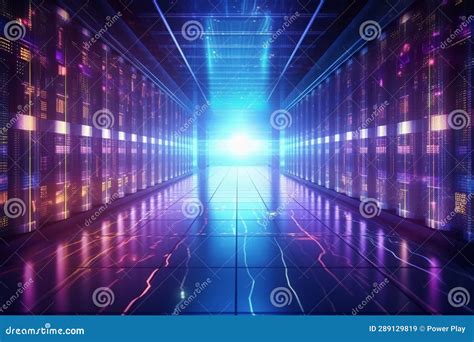 Server Room Data Center Backup Mining Hosting Mainframe Farm And Computer Rack With Storage