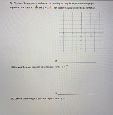 solved 16 eliminate the parameter and write the resulting