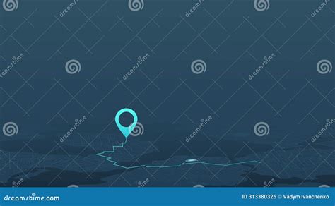 Route On The Map Of City Navigation System Showing Tracking Navigation