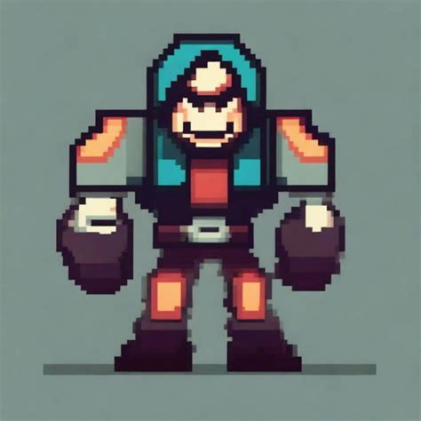 Pixel Art Cyberpunk Enemy Character For 2d Platform Game