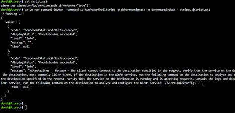 While Trying To Run The Az Run Command With The Powershell Script But