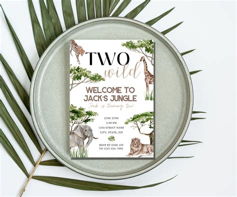 Two Wild Welcome To The Jungle Safari Theme Second Birthday Jungle