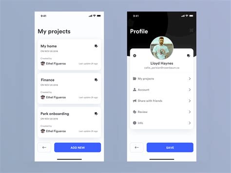 Projects And Profile App Design Profile Profile App Mobile App Design Inspiration