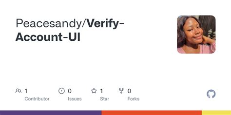 GitHub Peacesandy Verify Account UI