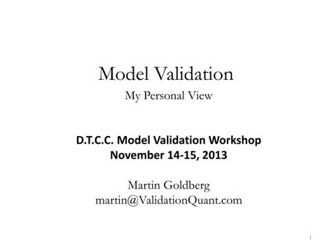 PPT Model Validation PowerPoint Presentation Free Download ID 1911559