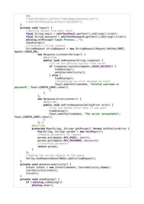 belajar android php mysql login dengan volley pdf