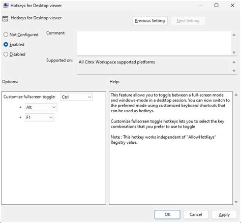 键盘 适用于 Windows 的 Citrix Workspace 应用程序