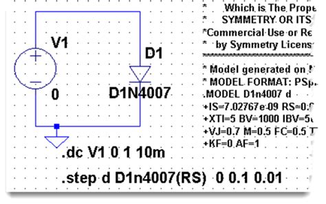 How To Step Parameters Of A Diode Model Qspice Qorvo Tech Forum