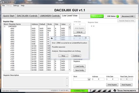 Error With DAC ADC EVM GUI Data Converters Forum Data Converters