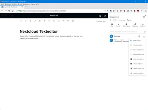 Collaborative Text Editor In Nextcloud Arno Welzel