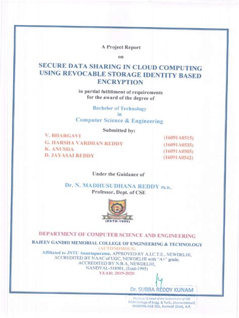 2019 20 secure data sharing in cloud computing using revocable storage