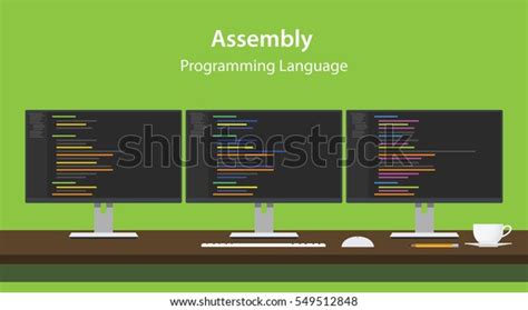 Illustration Assembly Programming Language Code Displayed Stock Vector Royalty Free 549512848