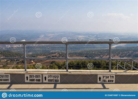 Winter Cloudy Day From Muhraqa On Mount Carmel In Lower Galilee Israel Editorial Photography