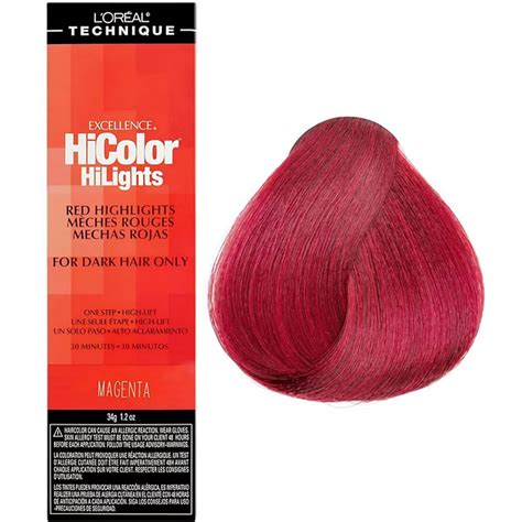Loréal Paris Excellence Technique Hicolor Hilights Dark Hair Only Haircolor Magenta 1 2 Oz