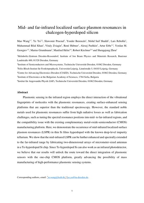 Pdf Mid And Far Infrared Localized Surface Plasmon Resonances In