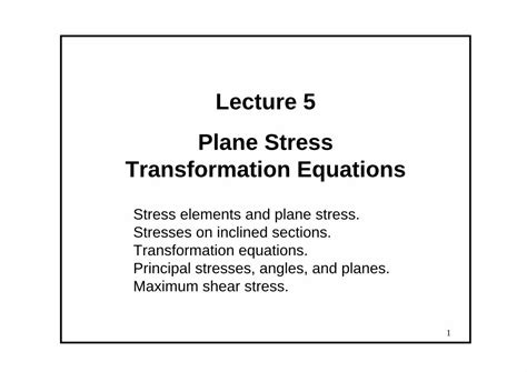 Pdf Lecture 5 Plane Stress Transformation Equations Dokumentips
