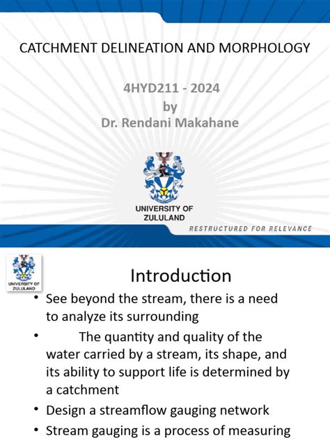 Hydrology Catchment Delineation Pdf Drainage Basin Stream
