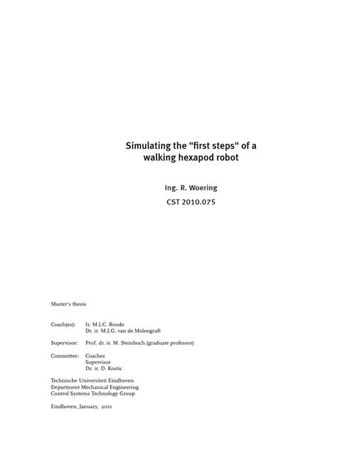 simulating the first steps of a walking hexapod robot pdf walking