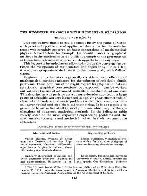 Von Karman The Engineer Grapples With Nonlinear Problems Pdf Pdf Buckling Deformation