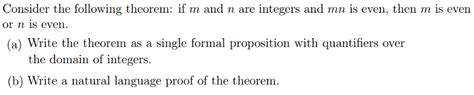 Solved Consider The Following Theorem If M And N Are Chegg Com