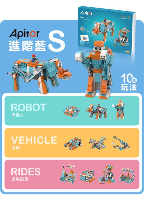 Apitor Robot S Stem Programming Learning Advanced 10 In 1 Robot Scrat