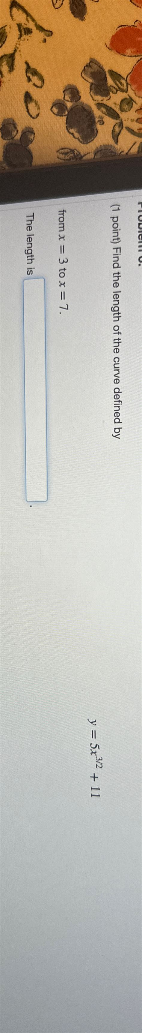 Solved Point Find The Length Of The Curve Defined Chegg