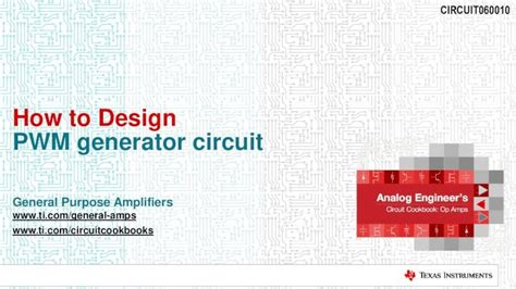 Pdf How To Design Pwm Generator Circuit Ti Trainingdesign Notes Design Notes 1 For Pwm